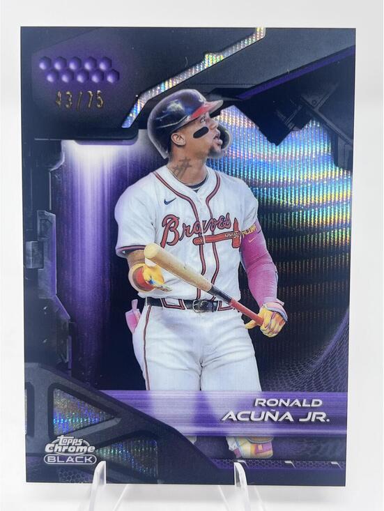 Games | 226 Topps Chrome Black Baseball Ronald Acuna Jr Purple Wave ...